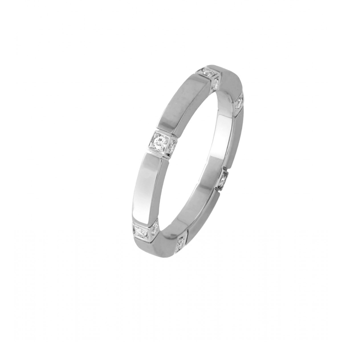 Silver rings Forever Diamond Cube With 18 Diamonds